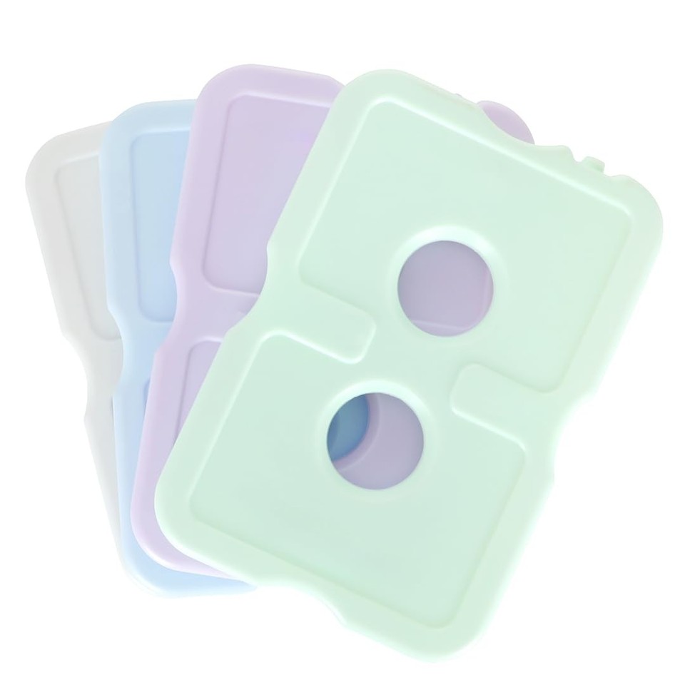 Slim Long Lasting Ice Packs for Lunch (4 Pack), Pastel Cooler Ice Packs ...