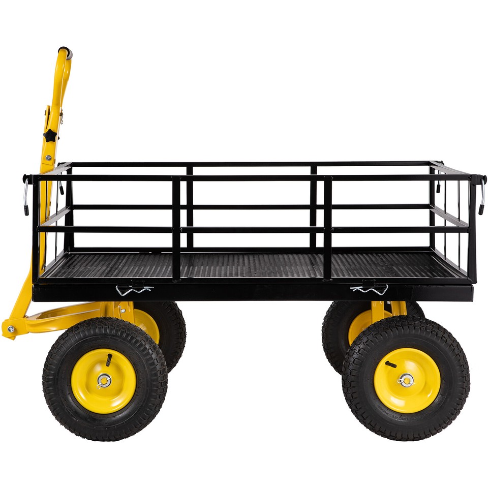 VEVOR Garden Carts Heavy-Duty Yard Dump Wagon Cart Steel Lawn Utility ...