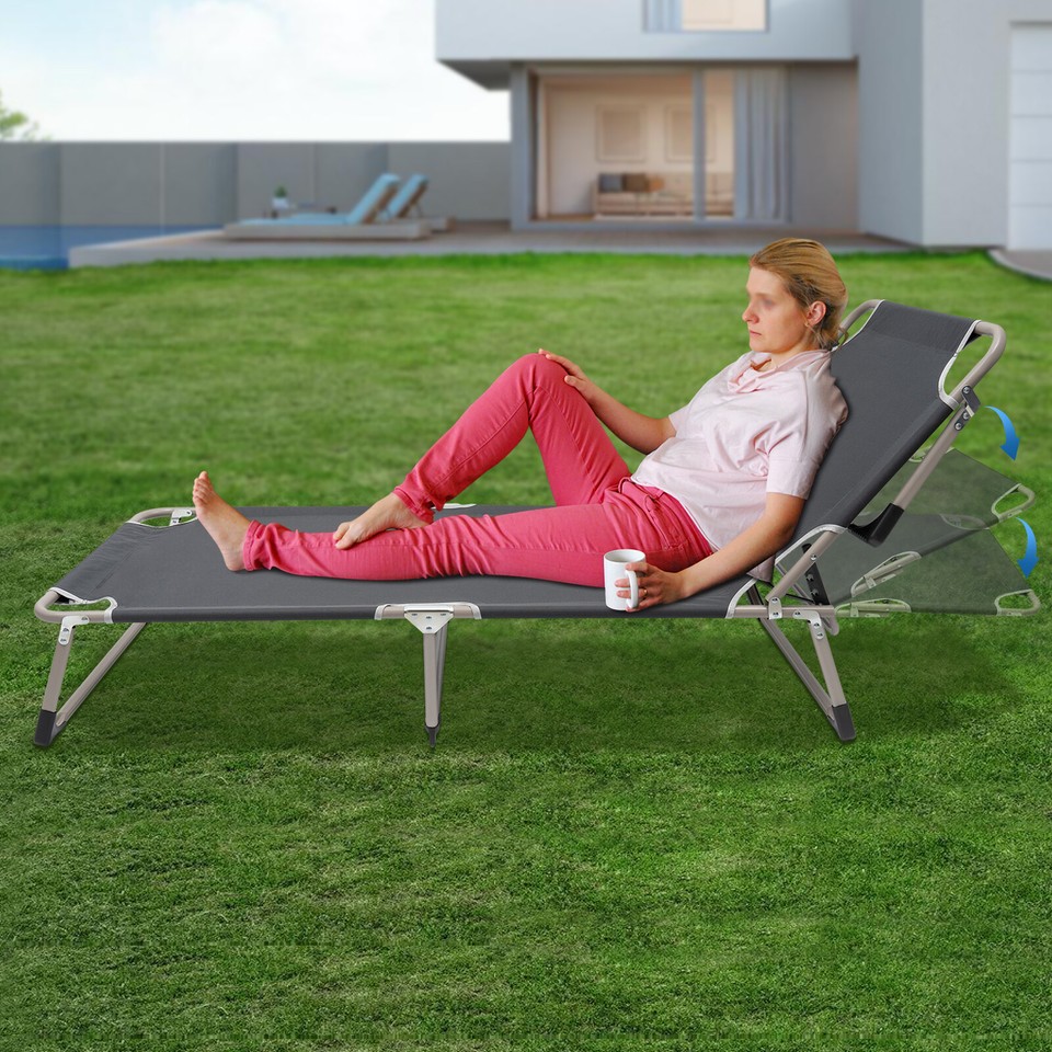 Folding Camping Cot Elevated Cot Portab Lightweight Sleeping Bed ...