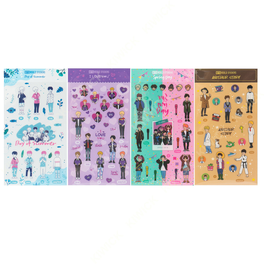 BTS WORLD JungKook Jin Suga Jimin V RM J-Hope Sticker Korean Hangeul ...