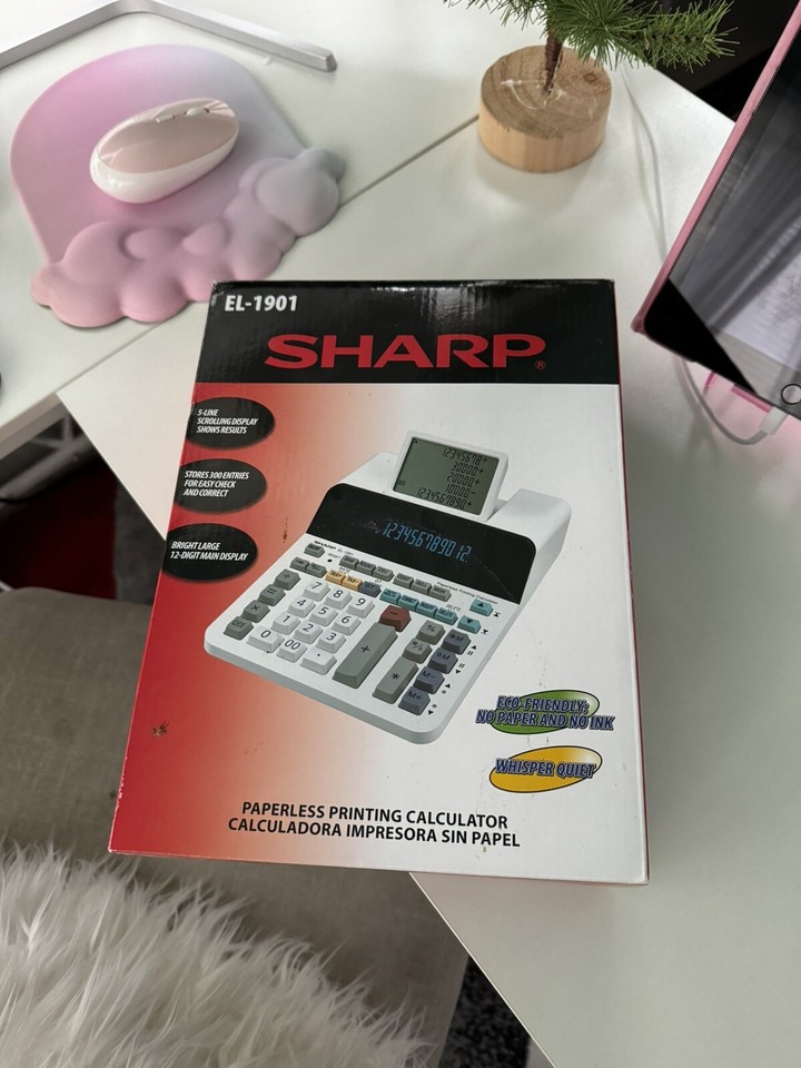 Sharp EL-1901 12 Digit Paperless Printing Calculator - EL1901 ...