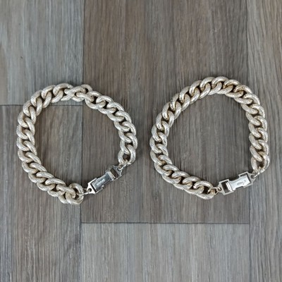 Vintage Gold Tone Made in Germany Lot of 2 Rope Chain Clasp Bracelet ...
