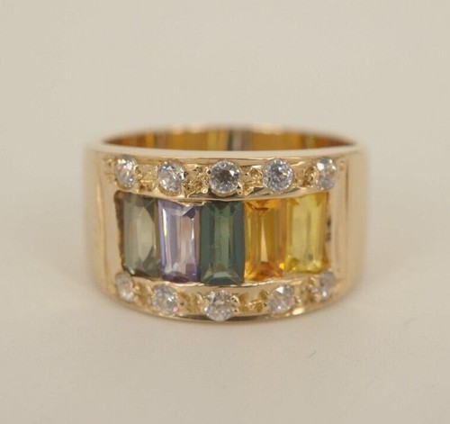 18k Gold Multi Colored Topaz Ring | eBay