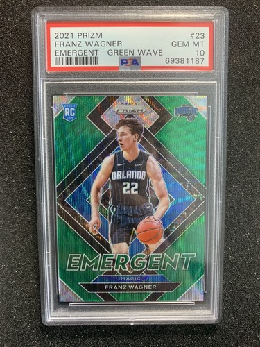 2021-22 Panini Prizm Emergent Franz Wagner Green Wave Rookie RC PSA 10 ...