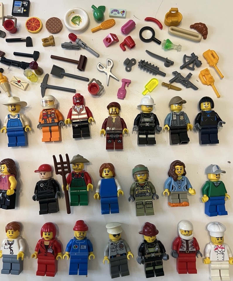 119 Lego Mini Figs Mixed Lot Plus Random Accessories | eBay