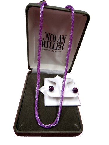 Nolan Miller Designer Necklace and Earring Set in a lilac sparkle Bead ...