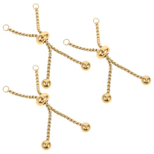 3 Pcs Push and Pull Bracelet Chain Miss Adjustable Slider Chains with ...