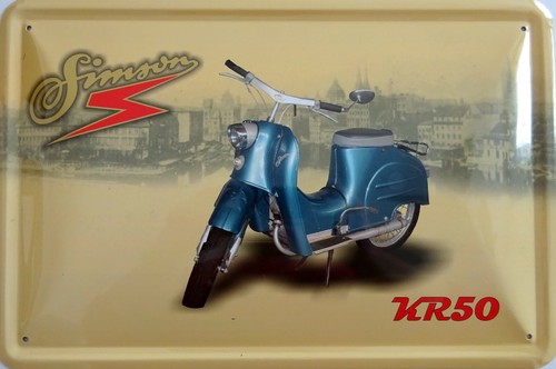 Blechschild Schild 20x30 cm - Simson Roller KR50 DDR Ostalgie Osten ...