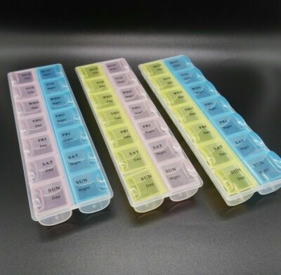 7 DAY PILL BOX MEDICINE TABLET DISPENSER ORGANISER STORAGE CASE DAY ...