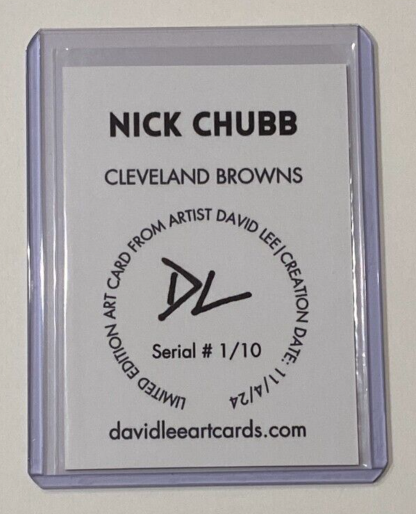 Nick Chubb Limited Edition Artist Signed "Cleveland Browns" Trading ...
