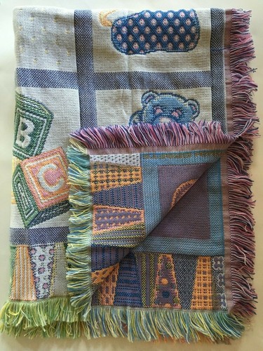 Woven Tapestry Baby Blanket Personalized Gabrielle Pastel Throw Nursery ...