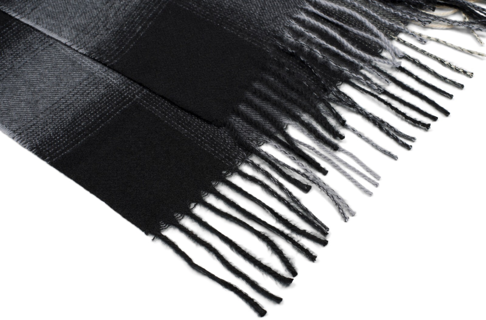 Unisex Schal Karo Muster Fransen, Winter, Stola, Feinstrick Strickschal ...