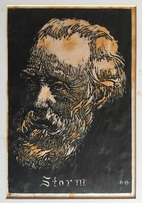 Robert budzinski: Theodor Storm-Original woodcut | eBay