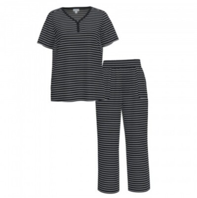 LuLaRoe Dream Collection Lounge Set Size S Dark Gray With White Stripes ...