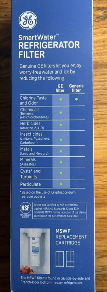 GE Smart Water MSWF Refrigerator Filter Replacement Cartridge NEW | eBay