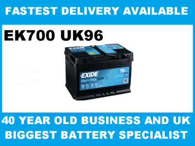 Exide EK700 096 AGM Car Van Battery 12V 70Ah 760A - Next Day Delivery ...