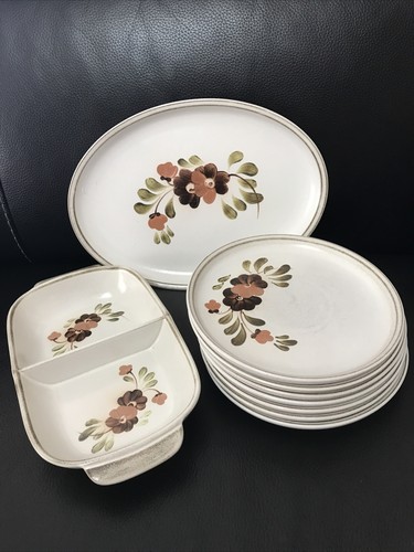 Denby England SERENADE Salad Plates X 7, Oval & Divided Platter. Mint ...