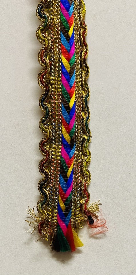 4 Yard Multi Gold Gota Dori Edging Border India Craft Trim Sewing ...