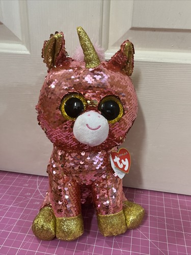 TY Flippables Sequin Plush - SUNSET the Unicorn (Medium - 10 inch ...