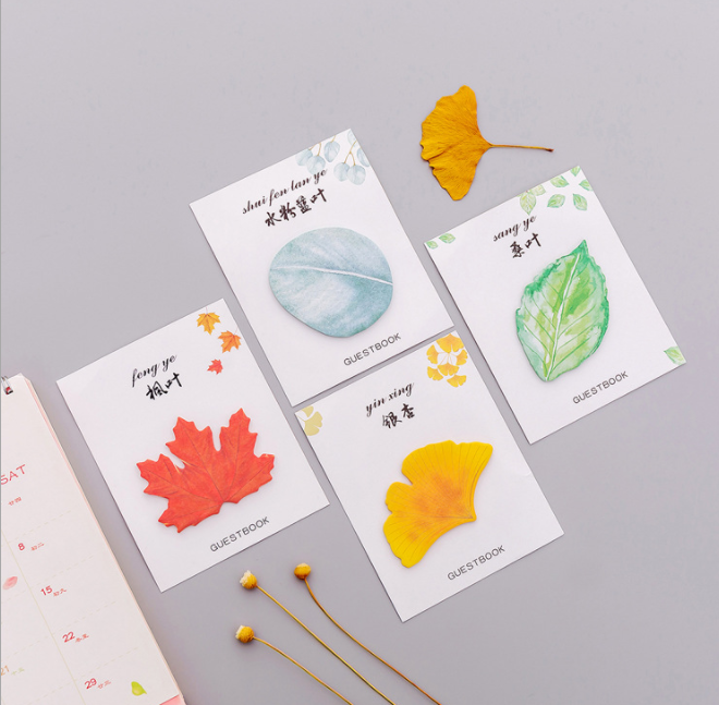 2PC Cute Plant Sticky notes Leaves Page Diary Adhesive Sticker Book ...