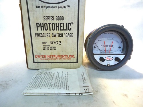 NEW IN BOX DWYER SERIES 3000 MODEL 3003 PHOTOELECTRIC PRESSURE SWITCH ...