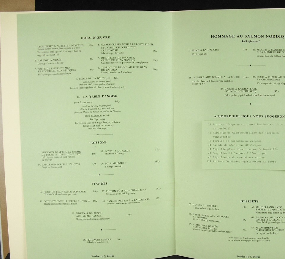 Ejler Bille (1910-2004) Menu Restaurant Card Copenhagen Champs Elysées ...
