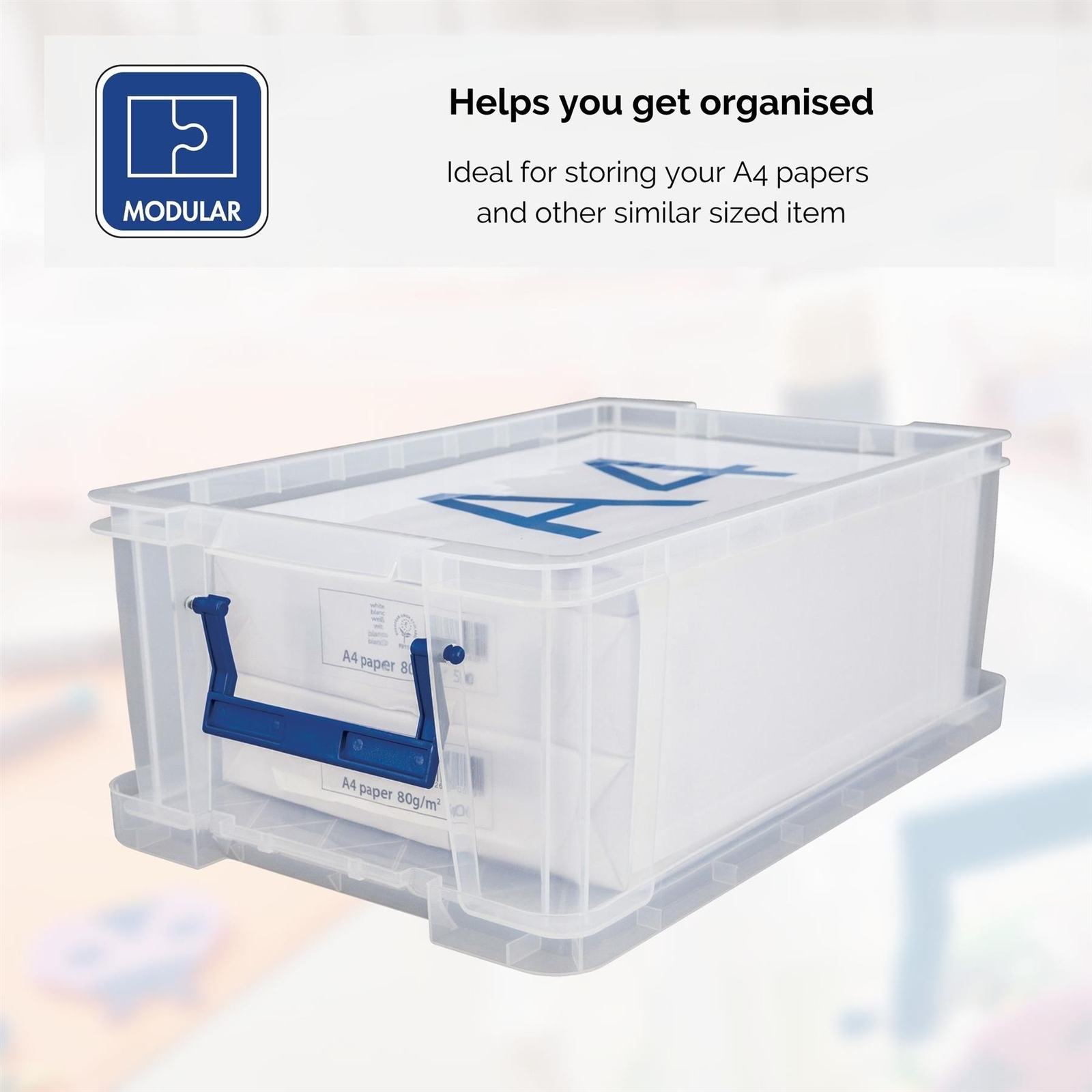 4 BANKERS BOX 10L Plastic Storage Boxes with Lids Strong Stackable ...