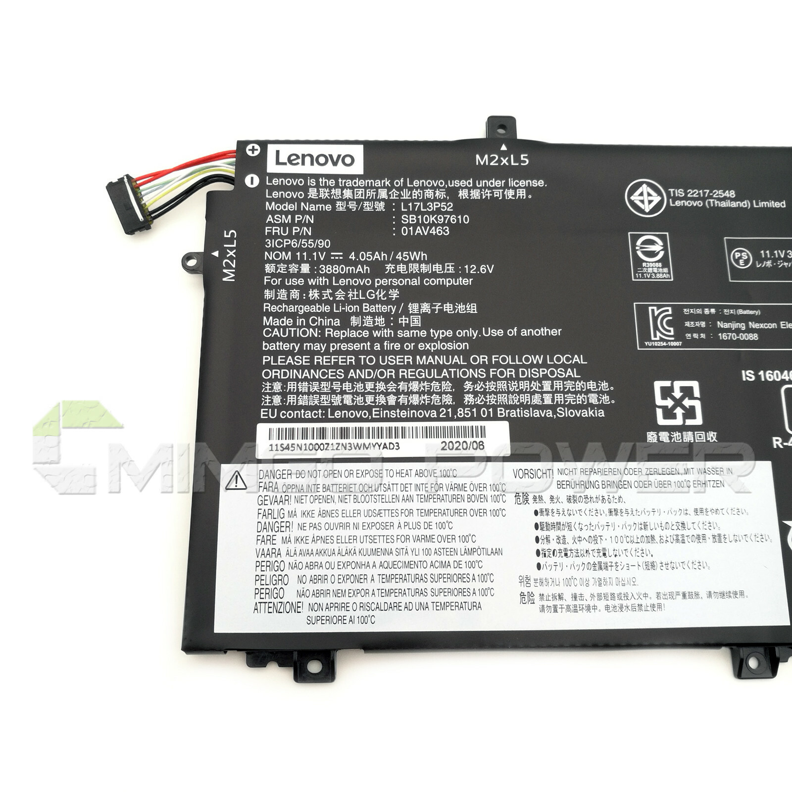 New Genuine L17L3P52 L17C3P52 01AV463 OEM Battery for Lenovo ThinkPad ...