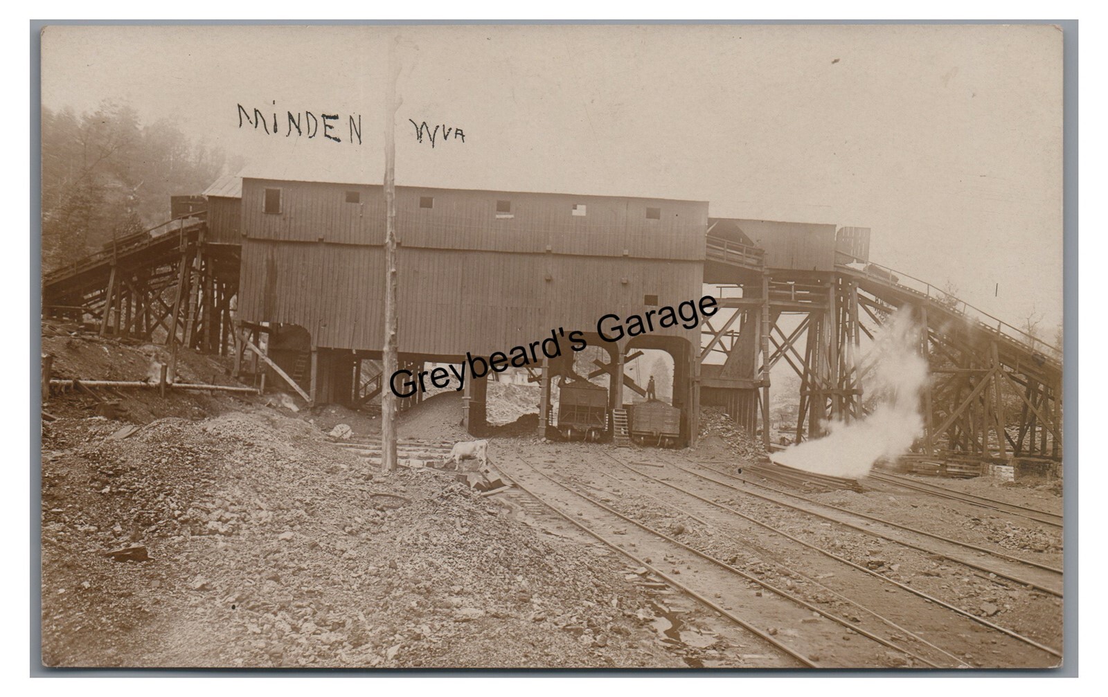 RPPC Railroad Coal Tipple Mining MINDEN WV West Virginia Real Photo ...