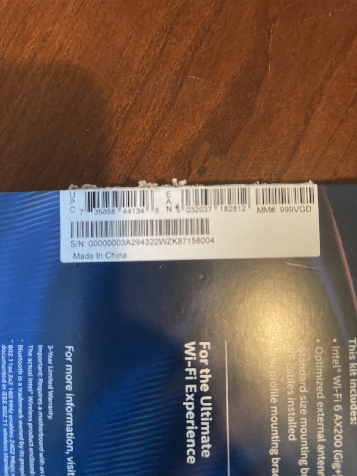 Intel AX200.NGWG.DTK 6 Gig Desktop M.2 Wifi Card Kit - Open Box ...