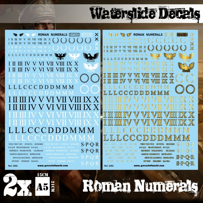 Waterslide Decals - Roman Numerals - Hobby Stickers Diorama Miniatures ...
