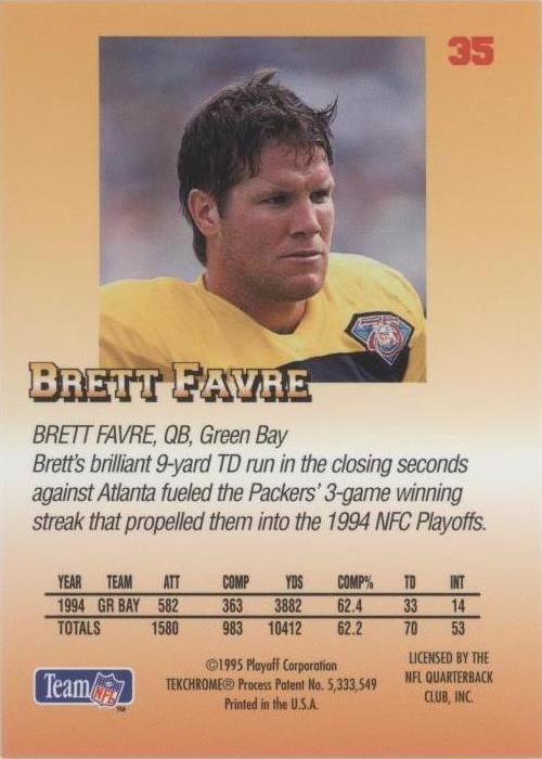 1995 Playoff Prime Brett Favre #35 for sale | eBay