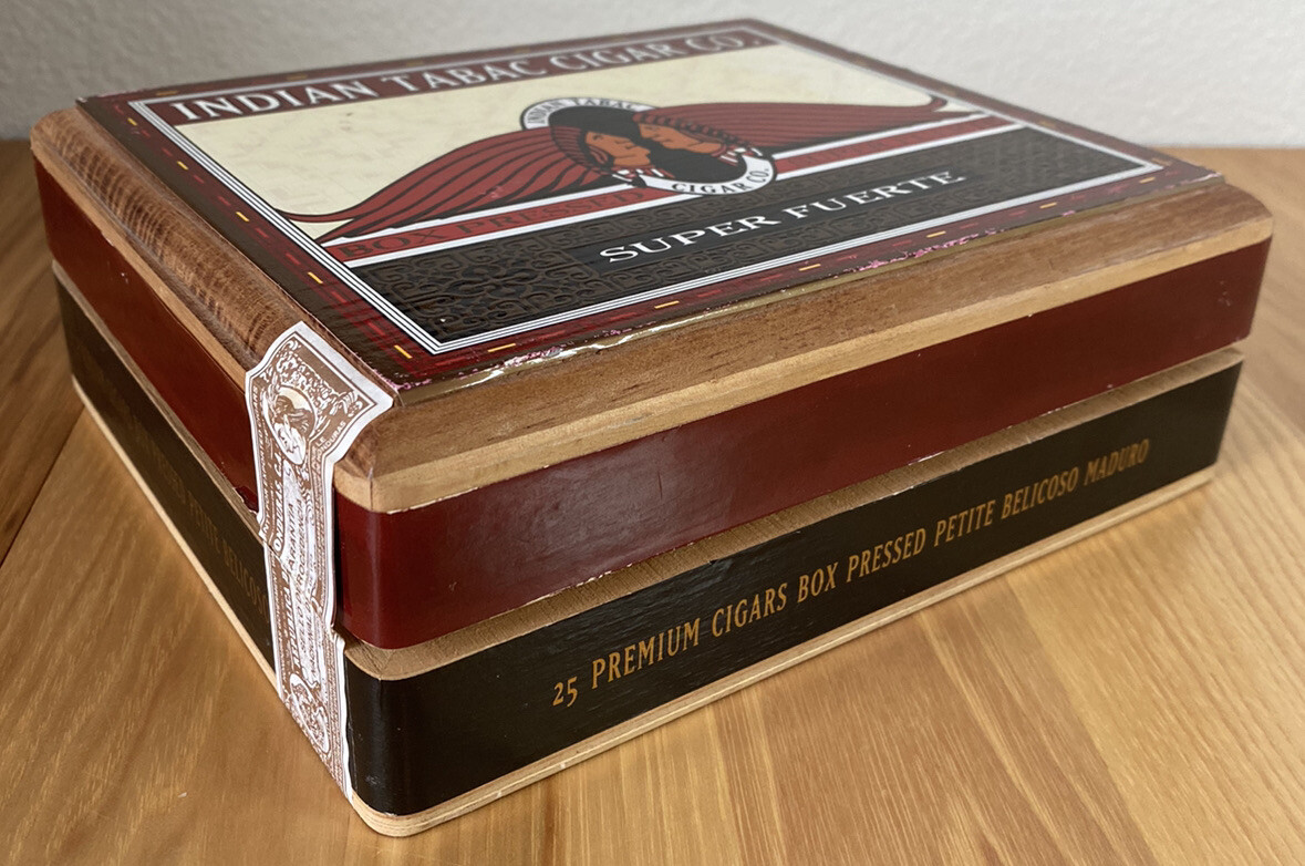 Collectable Indian Tabac Cigar Co. Wooden Cigars Box Super Fuerte ...