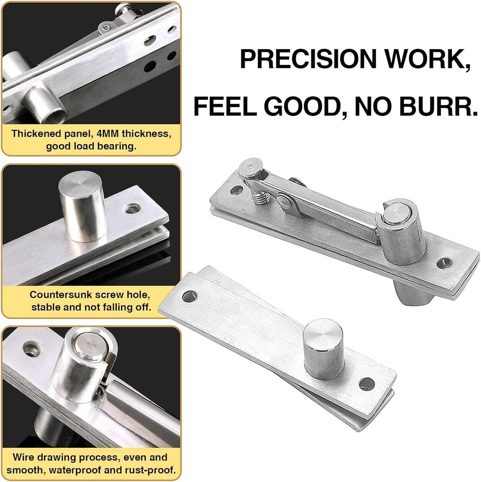 Door Pivot Hinges 360 Degree Invisible Stainless Steel Pivot Hinge ...