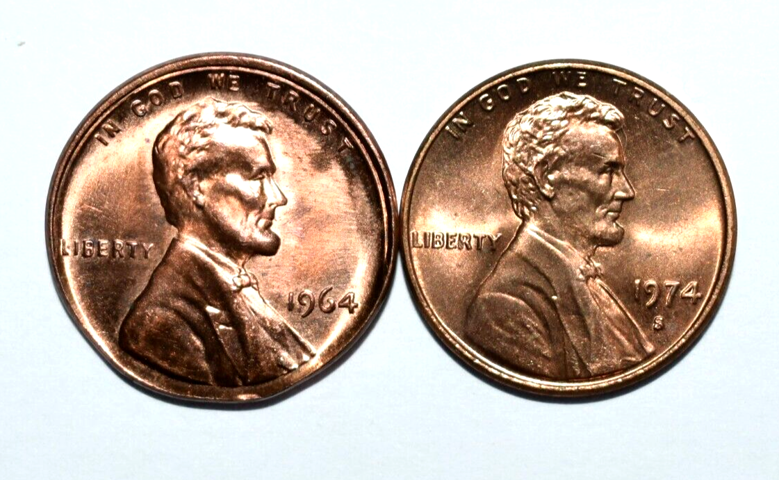 1964 Lincoln Penny Broad Struck Error L Edge Wider with Split Rim ...