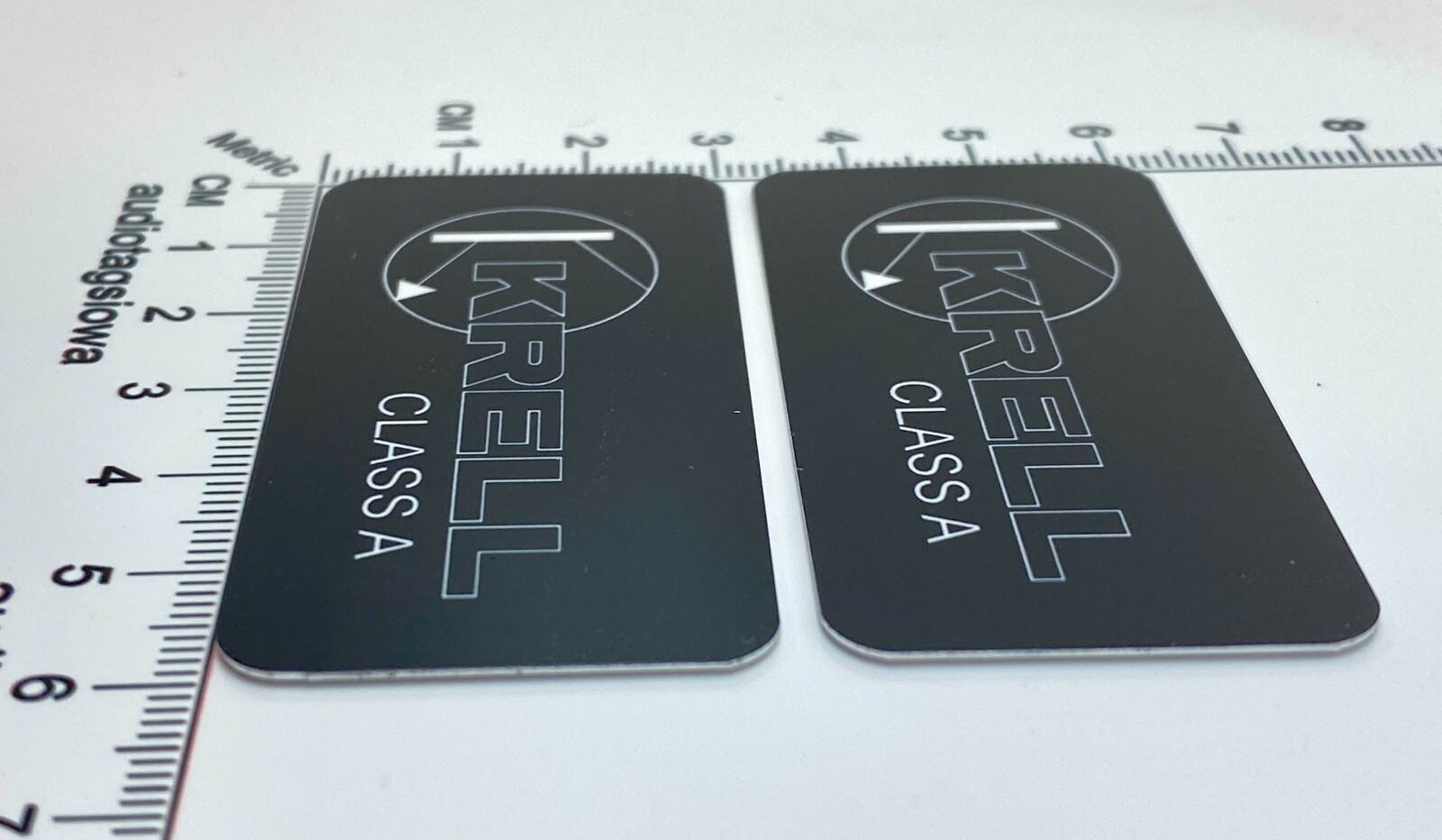 Krell Class A Amplifier Badges Logo Pair Custom Made Black & White ...