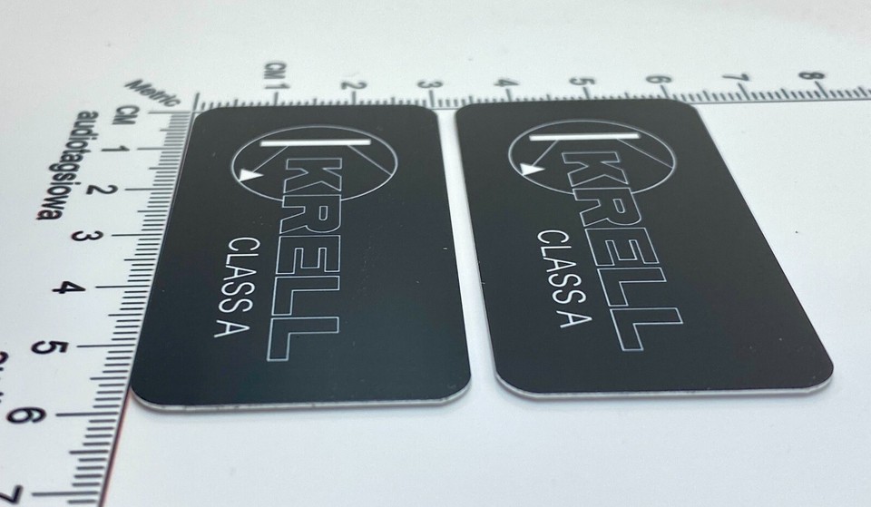 Krell Class A Amplifier Badges Logo Pair Custom Made Black & White ...