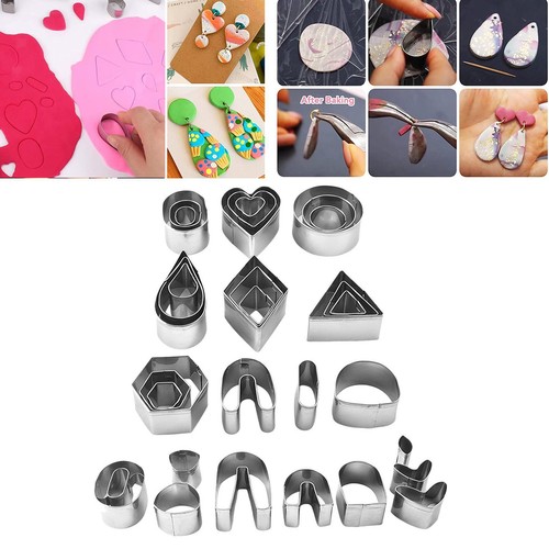 33Pcs Polymer Clay Stainless Steel Cutting Metal Mini Shapes Cutter for ...