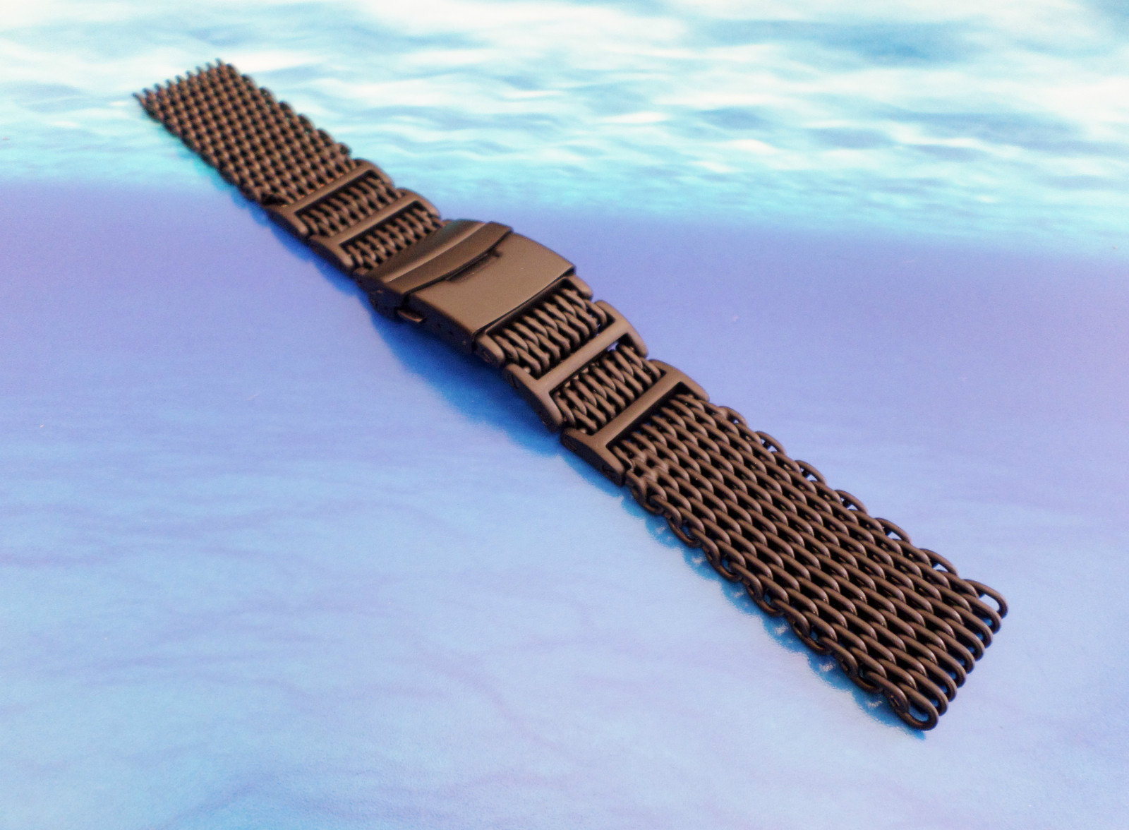 SHARK MESH WATCH STRAP BAND BRACELET 22mm, 24mm For Deep Blue Divers ...