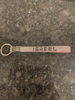NEW Personalized Rhinestone 5.5 inch Wristlet Key Chain Key Fob “ISABEL ...