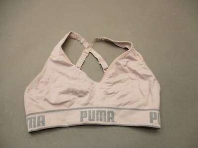 PUMA Size M Womens Beige Unlined Wireless Pull On Slim Cross Back ...