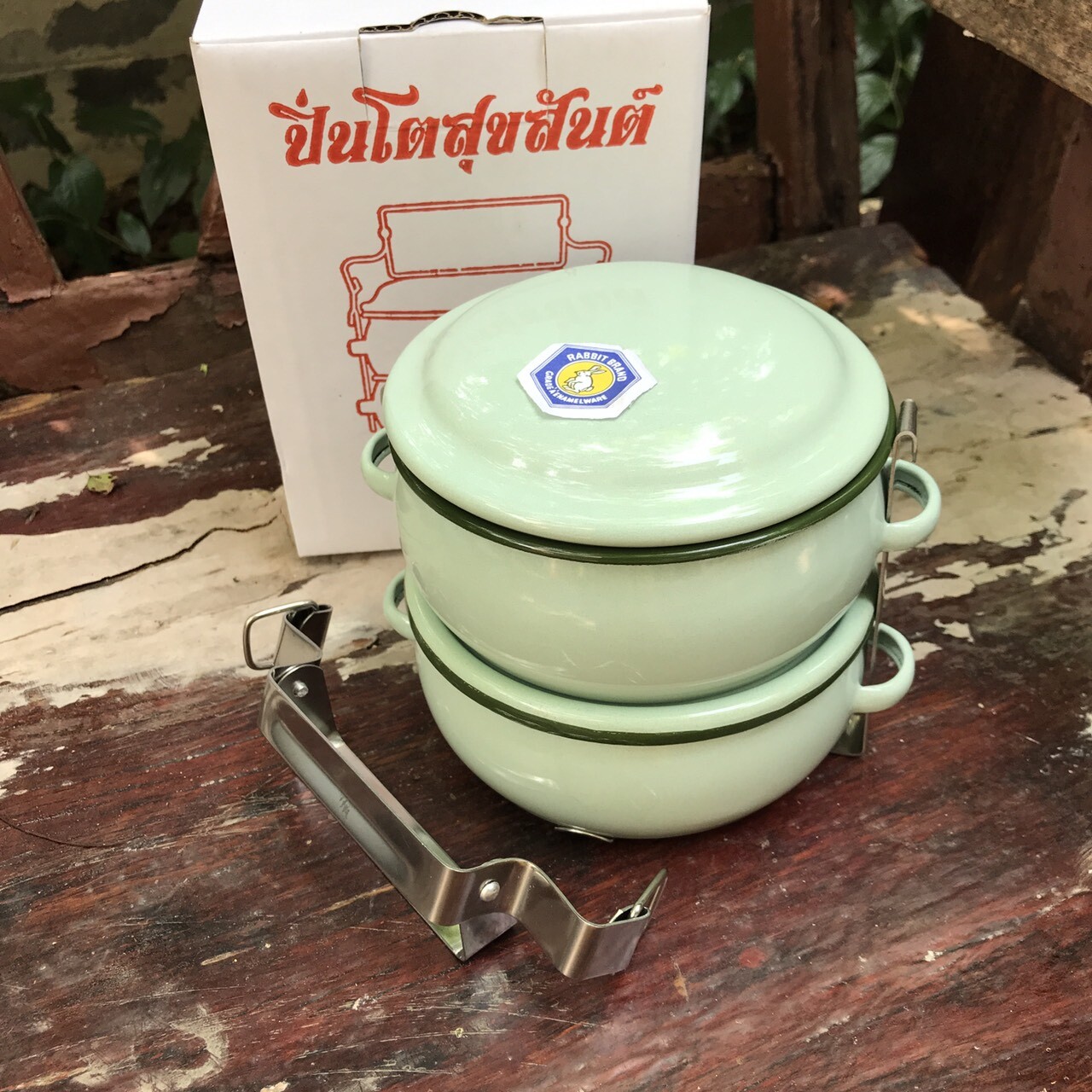 Thai Traditional Enamelware Tiffin Lunch Box Food Container Pinto Bento ...