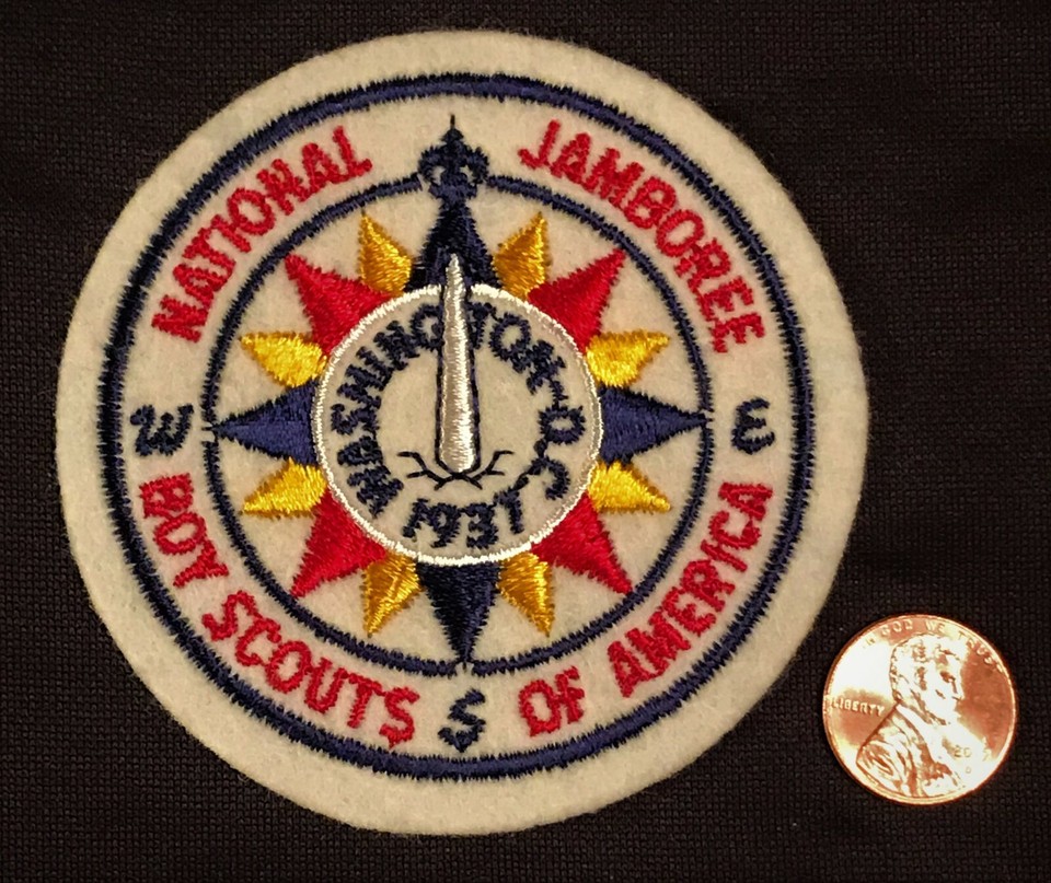 1937 BSA BOY SCOUTS OF AMERICA JAMBOREE USA 80s REISSUE PATCH FELT ...