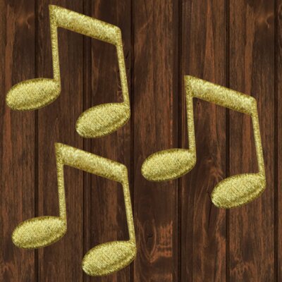 Double Note Embroidered Patch — 3 Pack — Iron On | eBay