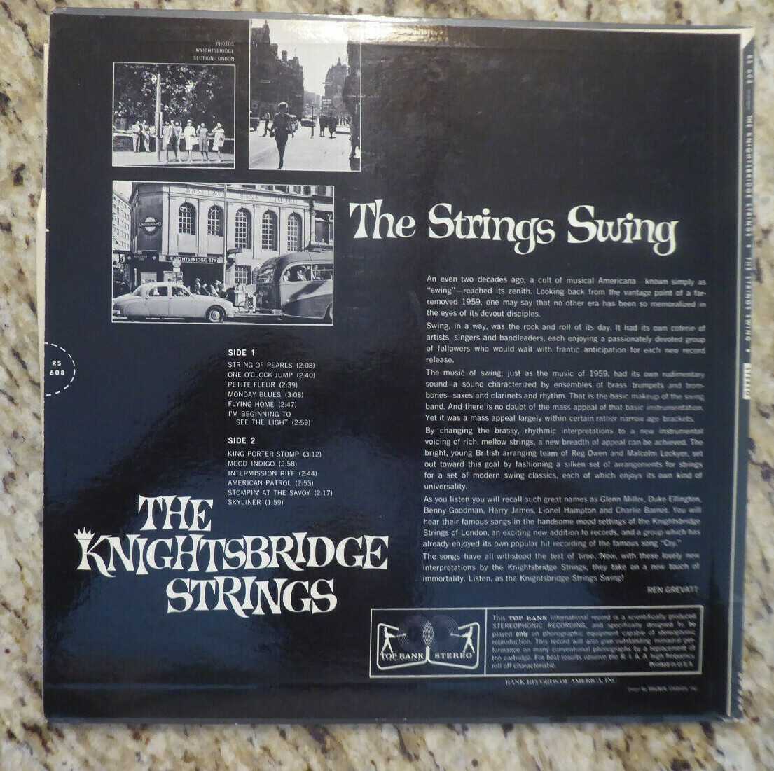 THE STRINGS SWING -THE KNIGHTSBRIDGE STRINGS VINY LP, TOP RANK RS 608 ...