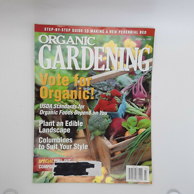 Organic Gardening Magazine Rodale Press March 1998 Issue | eBay