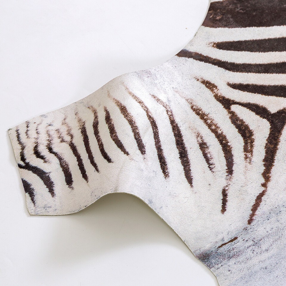 Zebra Print Area Rug Faux Skin Cowhide Carpet Indoor for Living Room ...