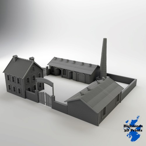 Factory WW2 Building Terrain Tabletop Gaming Railway 3D Print | eBay