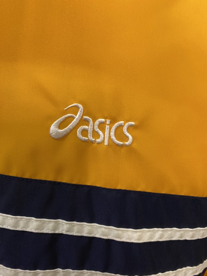 ASICS Performance Full-Zip Insulated Ski Jacket Sz M Yellow Gold Navy ...