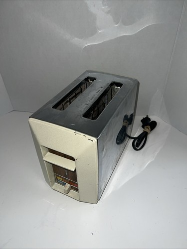 Vintage Chrome Toaster 2 Slice Wood Grain Sears Roebuck 1970s Kenmore ...
